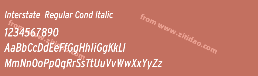 Interstate Regular Cond Italic字体免费下载-Interstate Regular Cond ItalicRegular预览-字体版本Version 1.000 ...