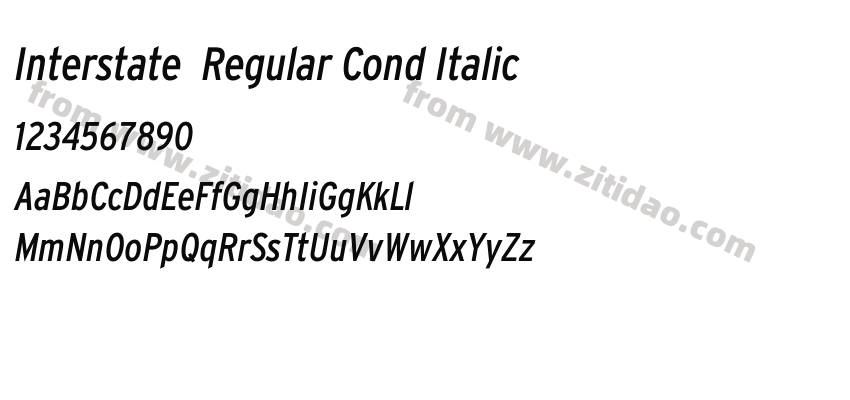Interstate Regular Cond Italic字体免费下载-Interstate Regular Cond ItalicRegular预览-字体版本Version 1.000 ...